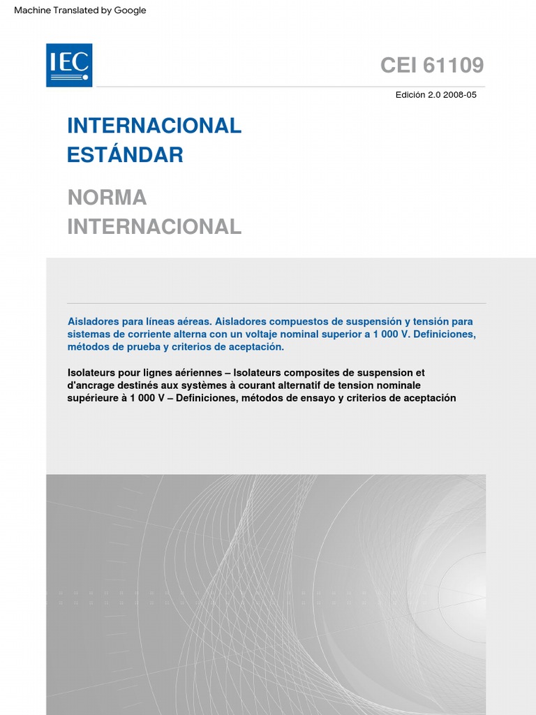 IEC 61109-2008 - Insulators For Overhead Lines Composite Suspension and ...
