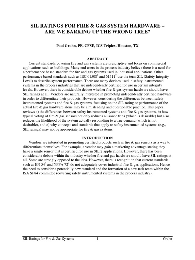 SIL Rating For F&G System Hardware | PDF | Safety | Prevention