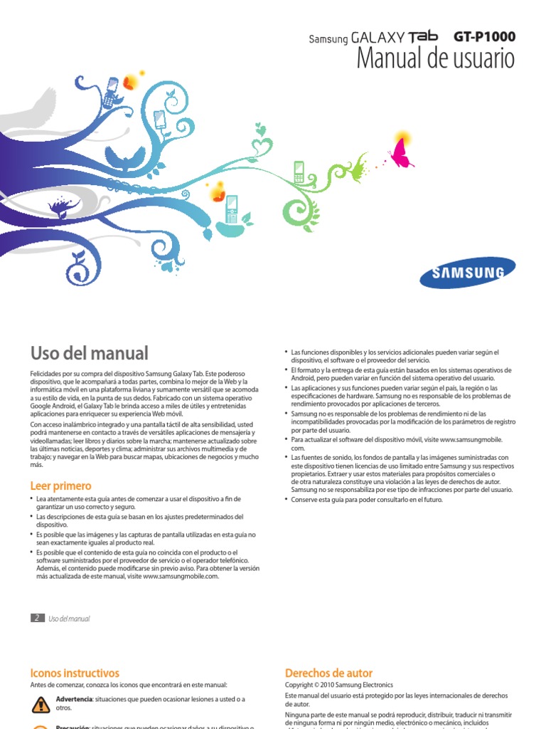 GT-P1000 UM Telefonica Spa Rev.1.0 101123 Cms | PDF | Módulo de ...
