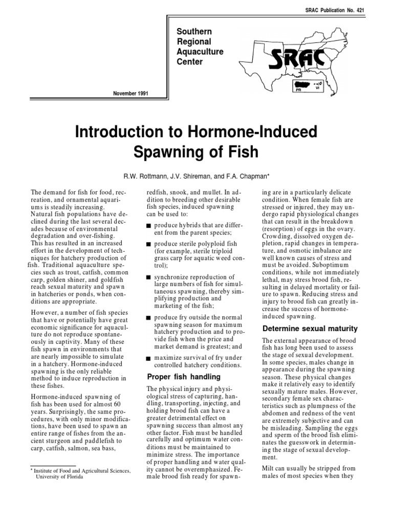 Introduction To Hormone-Induced Spawning of Fish: Southern Regional ...