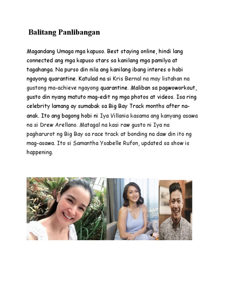 Balitang Panlibangan | PDF