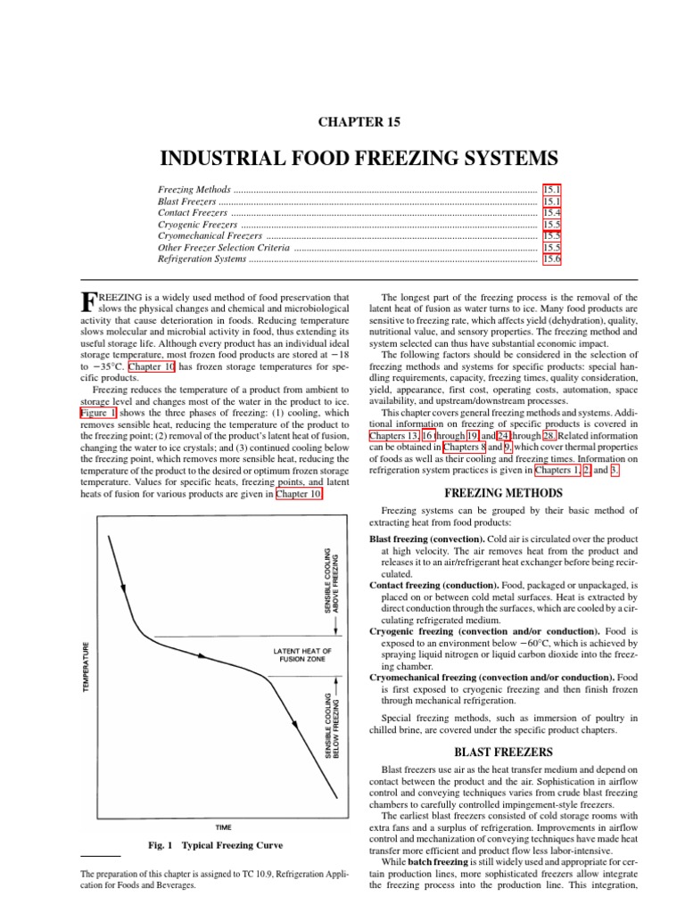 Industrial Food Freezing Systems: - 18 - 35°C. Chapter 10 Has Frozen ...