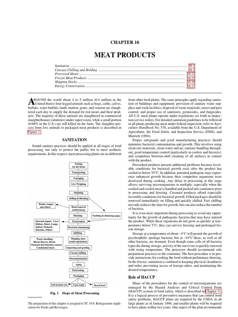 Meat Products: Sanitation | PDF | Humidity | Refrigeration