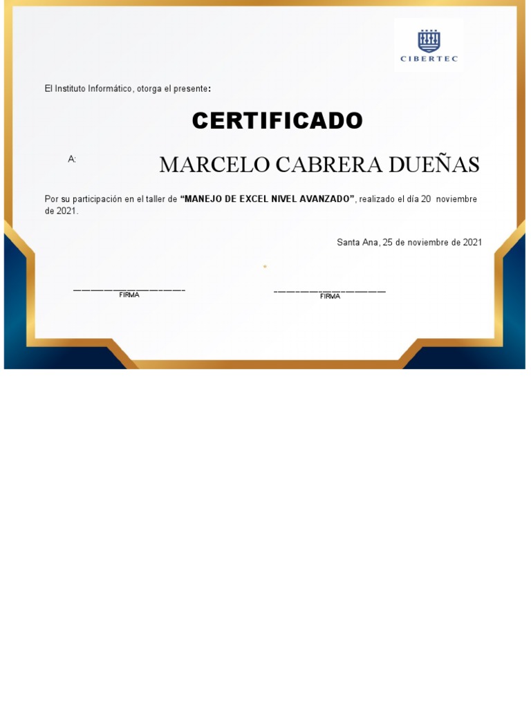 Modelo de Certificado | PDF