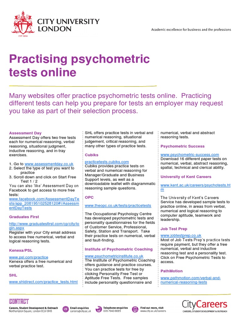 Free Online Psychometric Test Resources | PDF | Critical Thinking | Reason