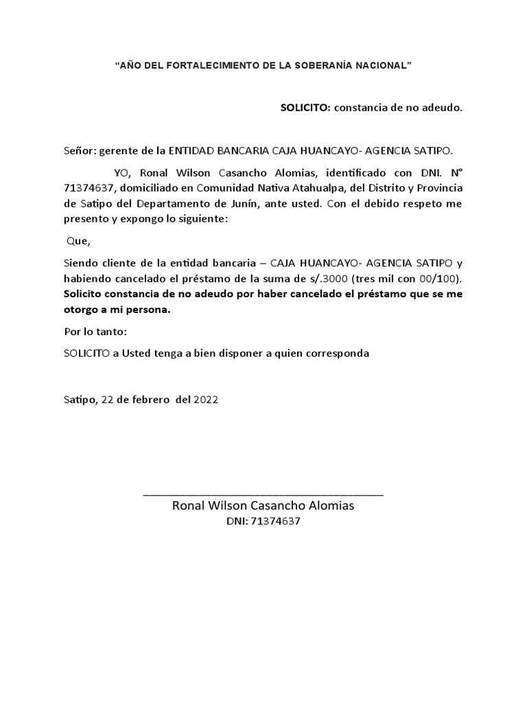 Modelo de Solicitud | PDF