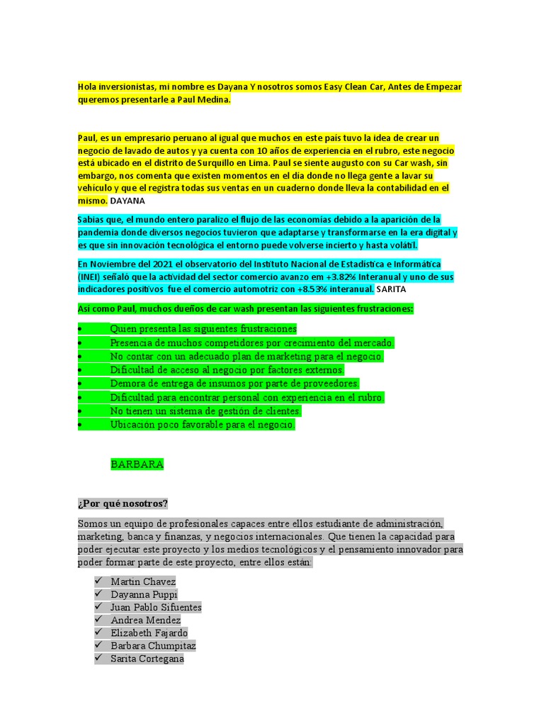 Entrevista Car Wash - Pitch Final | PDF | Facebook | Business