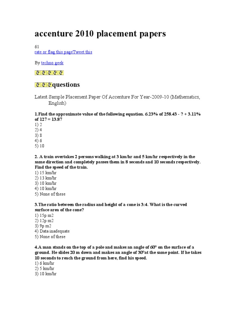 Accenture Test Paper | PDF | Economies | Business