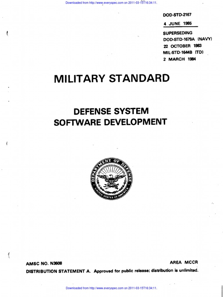 Dod STD 2167 | PDF | Software Development | Specification (Technical Standard)