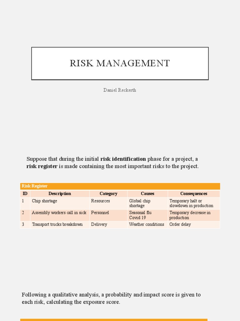 Risk Management Example | PDF | Risk | Risk Management