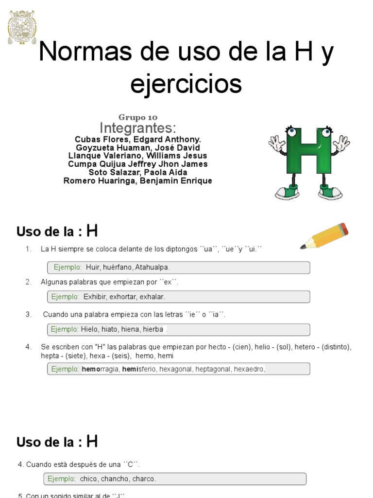 Uso de La H | PDF | Fonética | Lingüística