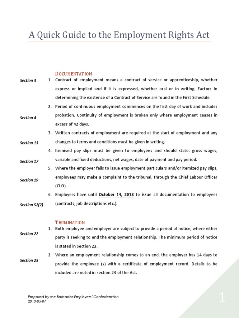 A Quick Guide To The Employment Rights Act2 | PDF | Employment | Layoff