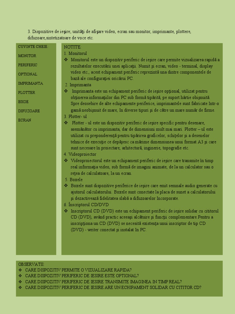 Dispozitive de Iesire | PDF