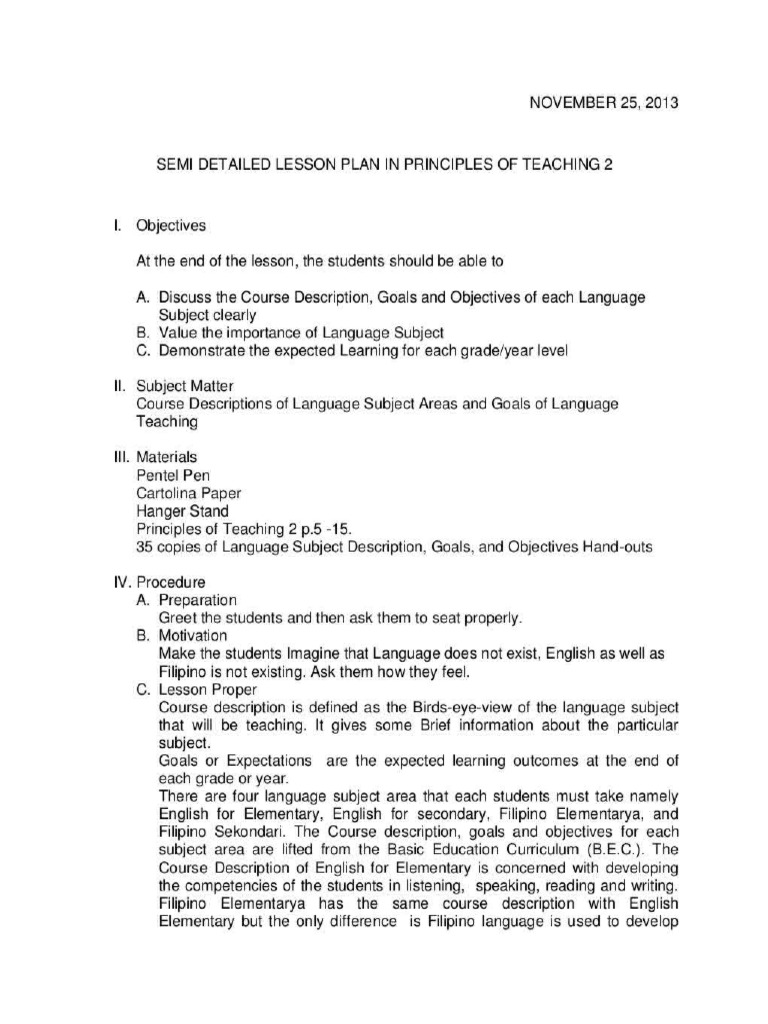 Subject Area Lesson Plan | PDF