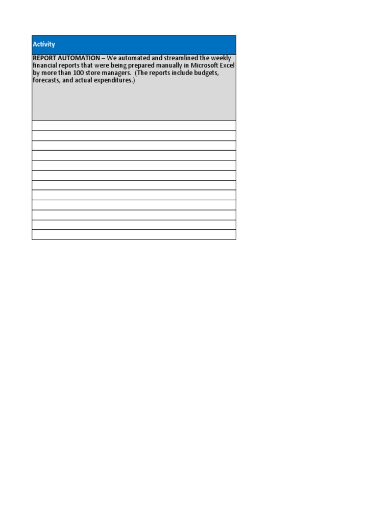 TEMPLATE Value Tracker | PDF