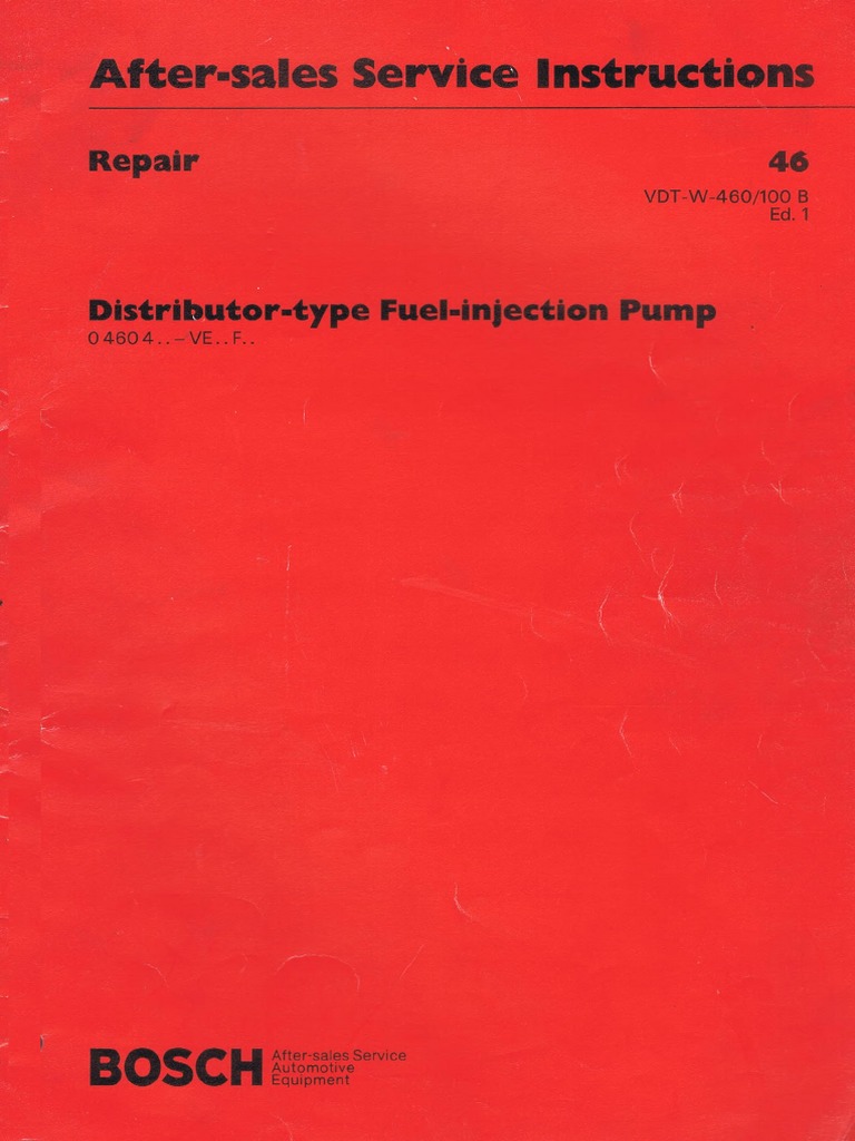 16685114-Bosch Ve Fuel Injection Repair Manual | PDF