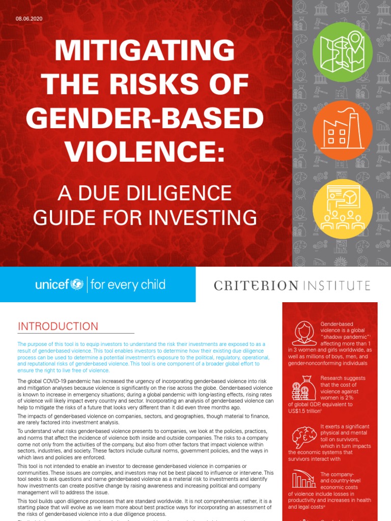 Mitigating The Risks Of Gender Based Violence A Due Diligence Guide