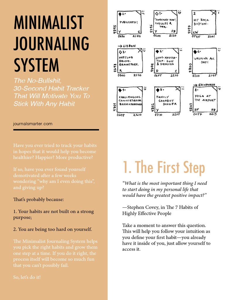 Minimalist Journaling System: 1. The First Step | PDF | Psychology ...