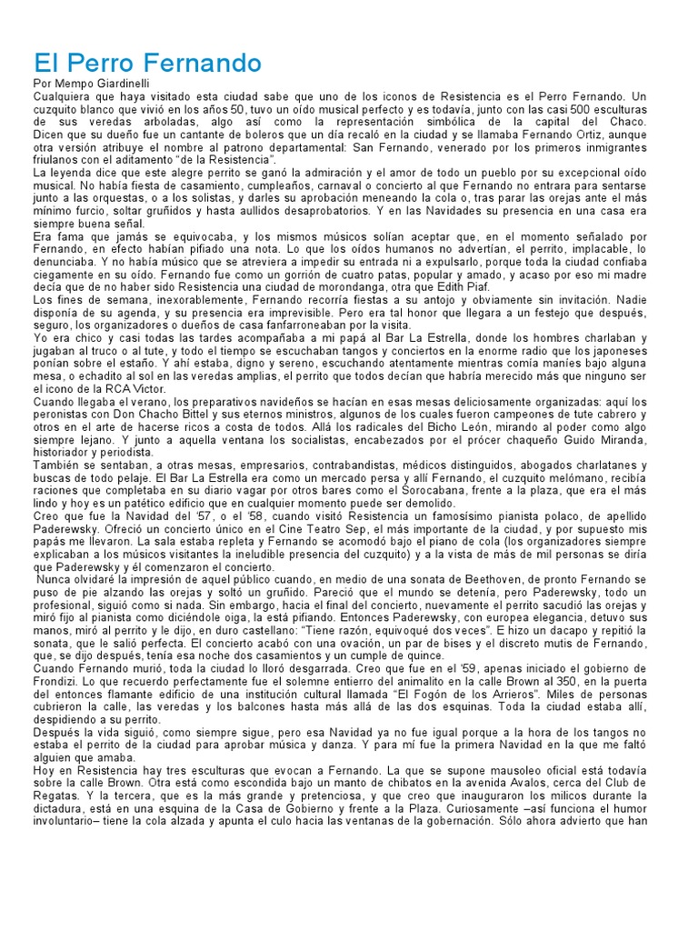 El Perro Fernando | PDF