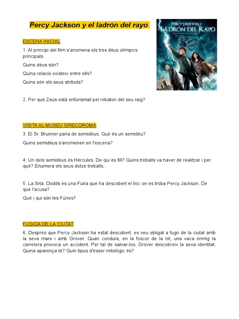 Percy Jackson y El Ladrón Del Rayo | PDF
