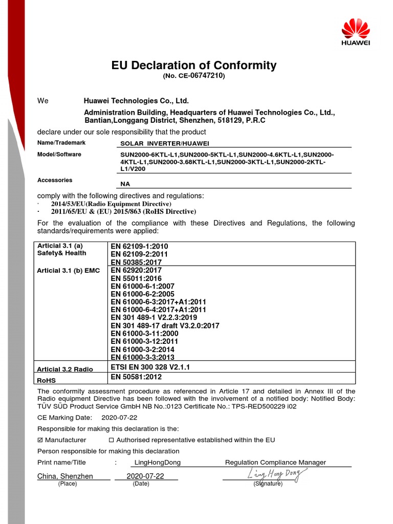 Declaration-of-Conformity-ofSUN2000-2 3 3.68 4 4.6 5 6KTL-L1 ...