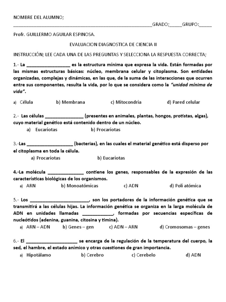 Exa - Diag.fisica II 21-22 | PDF | Adn | Genética