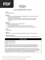Semi-Detailed Lesson Plan - Distance and Midpoint Formula Grade 10 ...