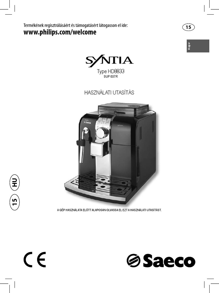 Saeco Syntia Magyar Nyelvu Hasznalati Utasitas | PDF