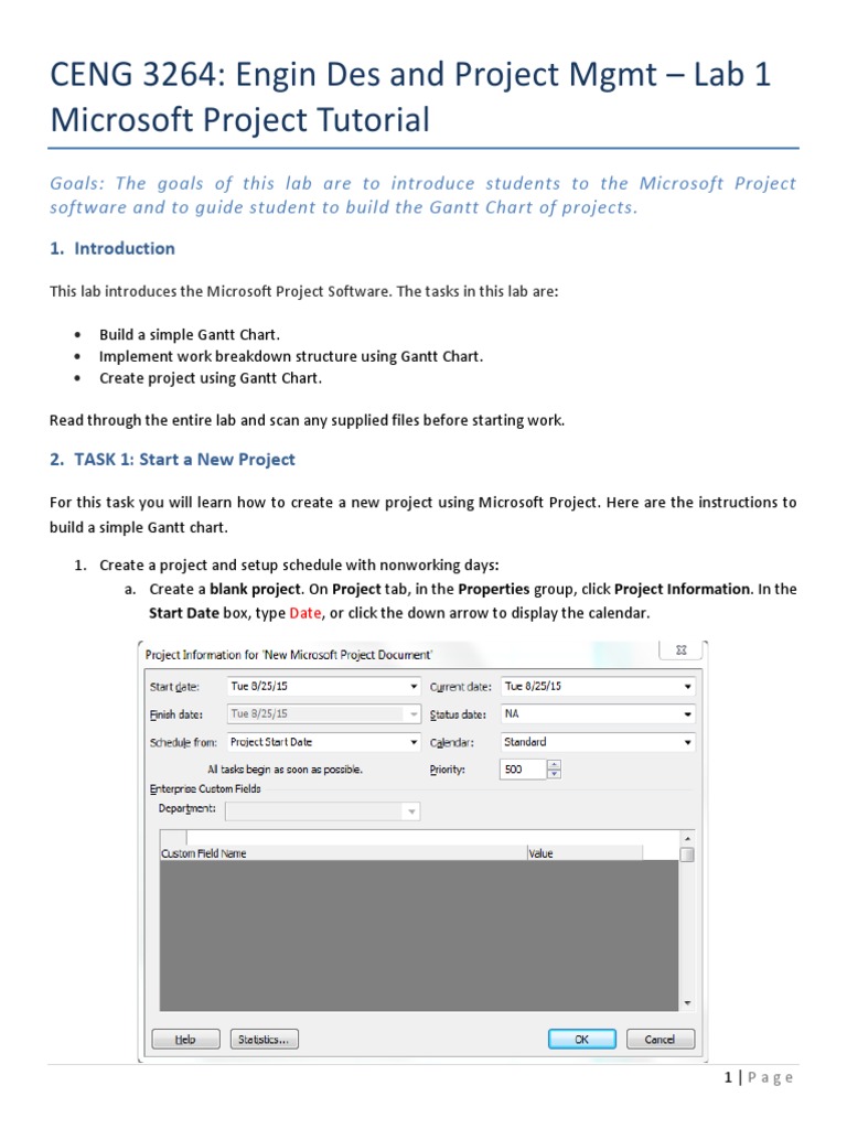 Guiding Students Through Microsoft Project: An Introduction to Building ...