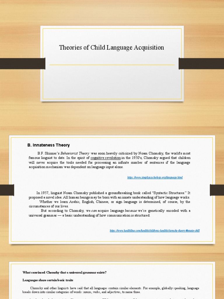 Theories of Child Language Acquisition | PDF | Language Acquisition ...