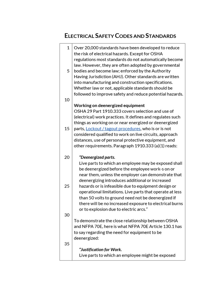Electrical Safety Codes and Standards - Questions | PDF | Electrical ...