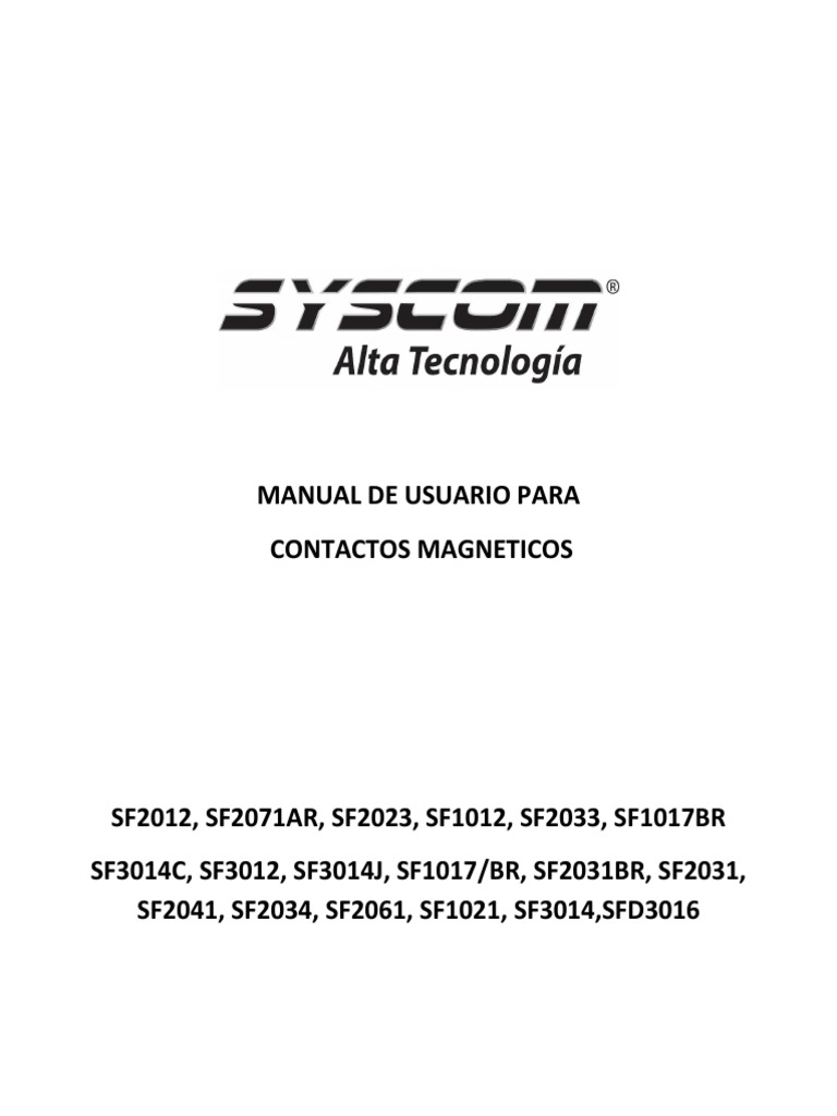 Manual de Usuario Contactos Magneticos SYSCOM | PDF | Telecomunicaciones | Tecnología de ...