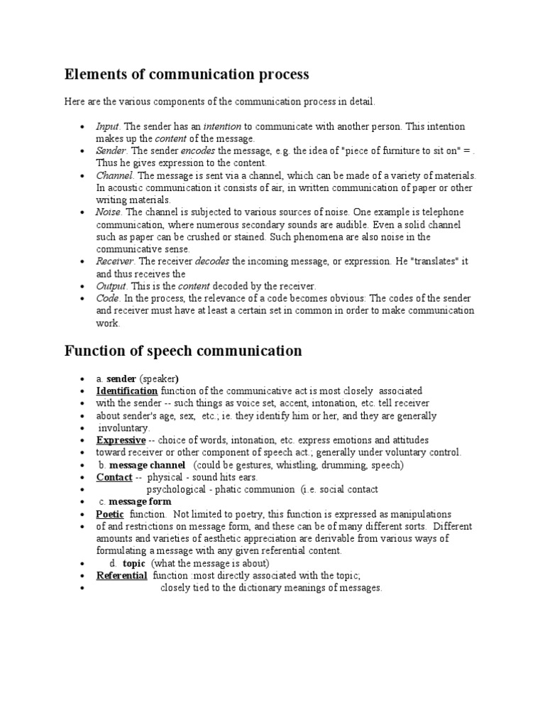 Elements of Communication Process | PDF | Communication | Cybernetics
