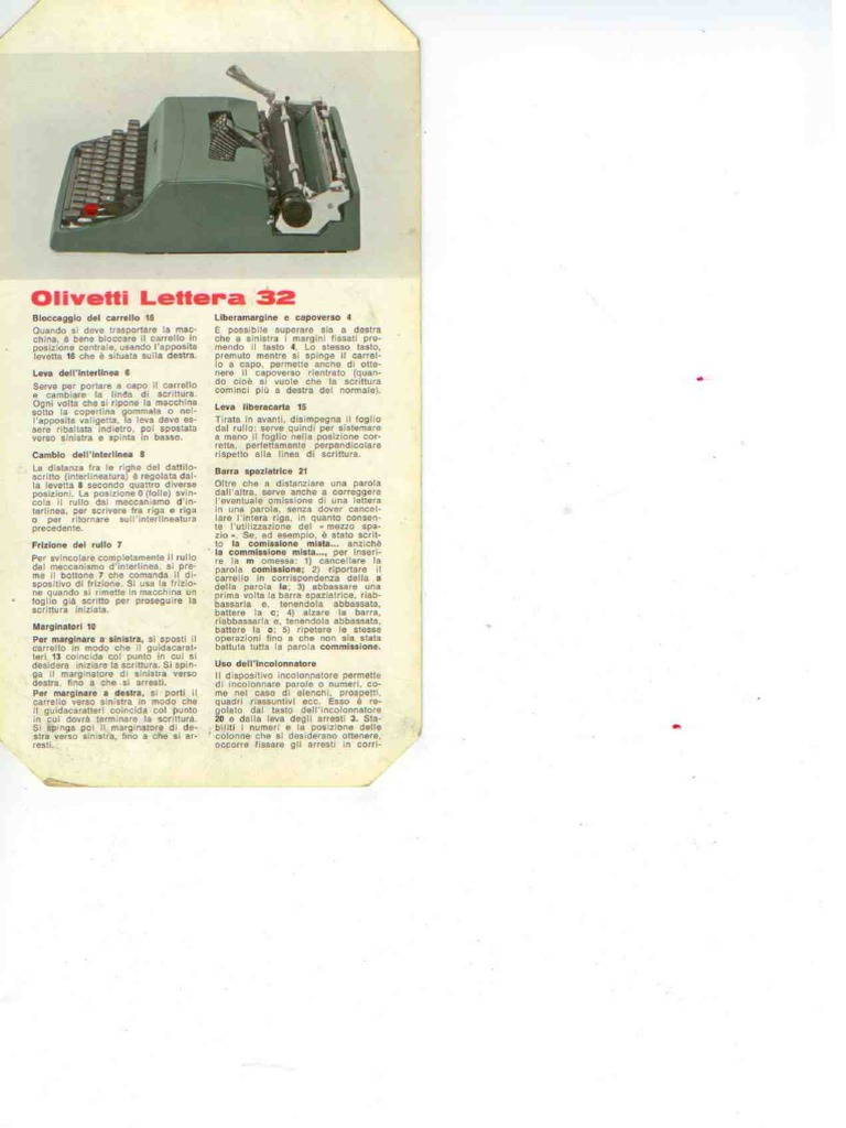 Olivetti Lettera 32 | PDF