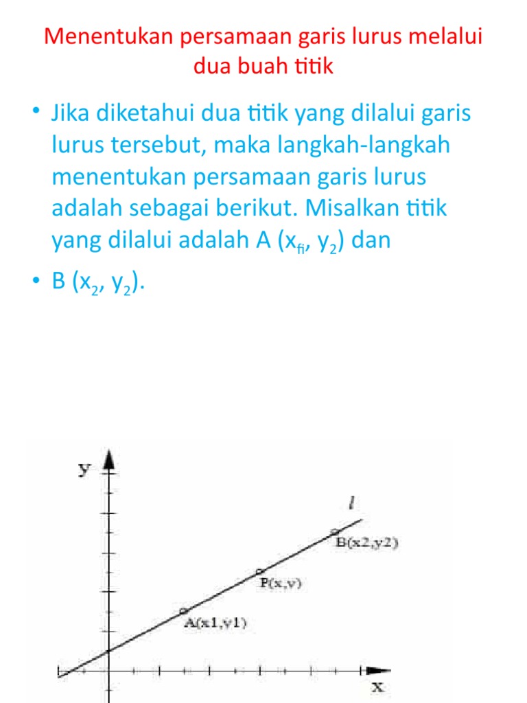 Menentukan Persamaan Garis Melalui 2 Titik-1 | PDF