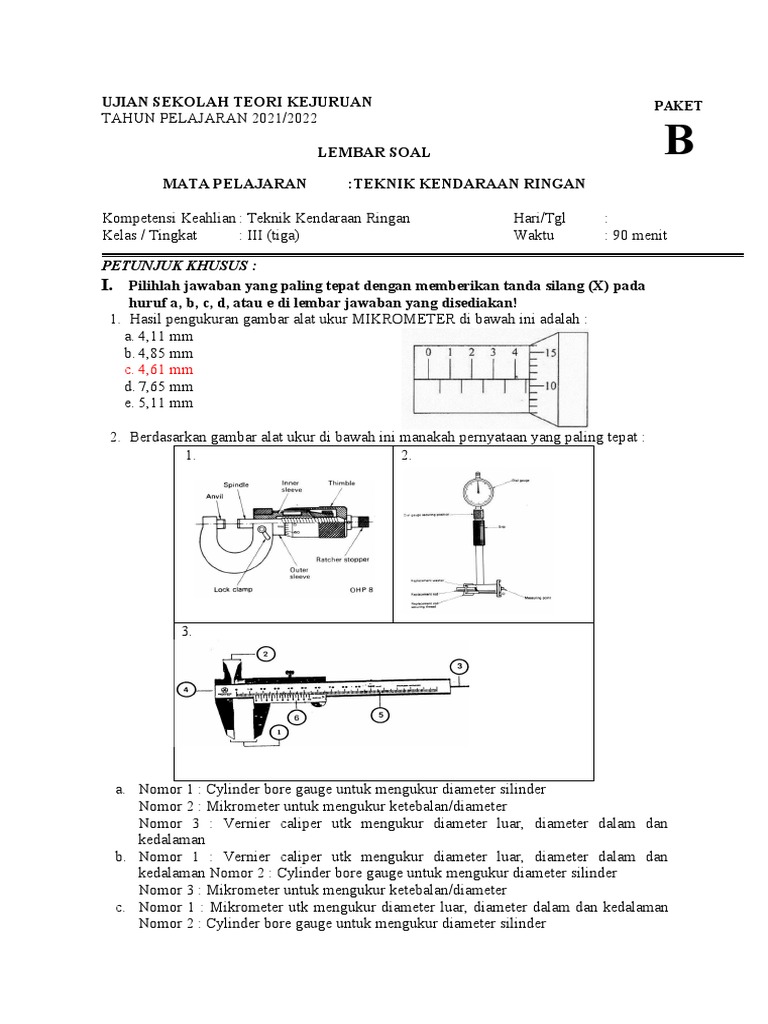 Ujian Sekolah Teori Kejuruan Paket B | PDF | Teknologi & Rekayasa