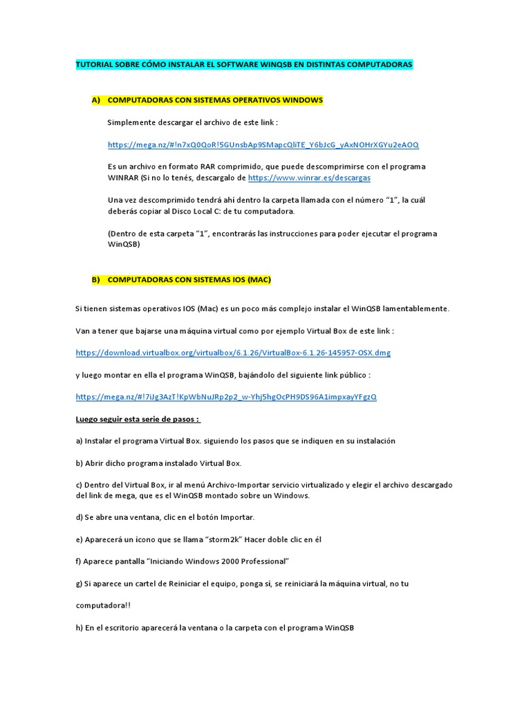 Guía paso a paso para instalar el software WinQSB en diferentes ...