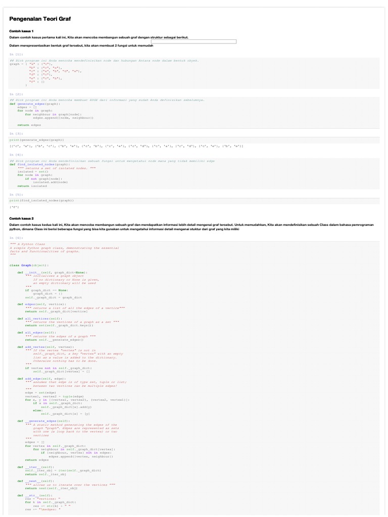 Teori Graf: Penggunaan Python dan NetworkX | PDF
