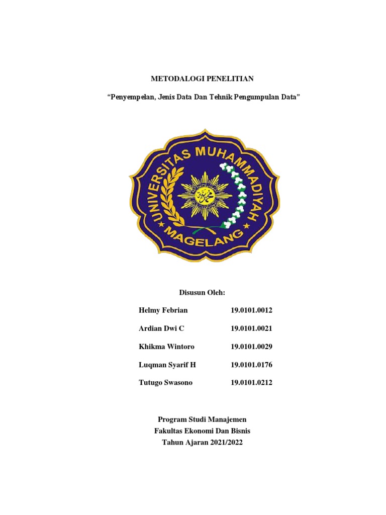 Makalah Penyempelan Jenis Data & Tehnik Pengumpulan Data | PDF Makalah Penyempelan Jenis Data & Tehnik Pengumpulan Data | PDF
