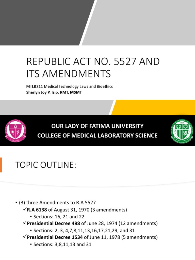 2 RA 5527 Amendments | PDF | Histopathology | Medicine