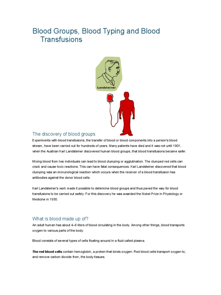 Blood Groups, Blood Typing and Blood Transfusions | PDF | Blood Type ...