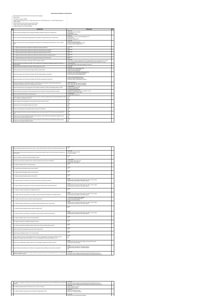 FORM K3 PERKANTORAN | PDF