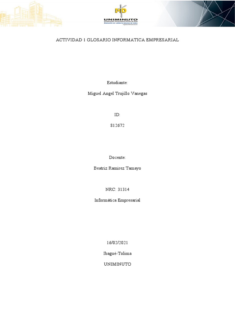 Actividad 1 Informatica Empresarial | PDF | Informática | Información