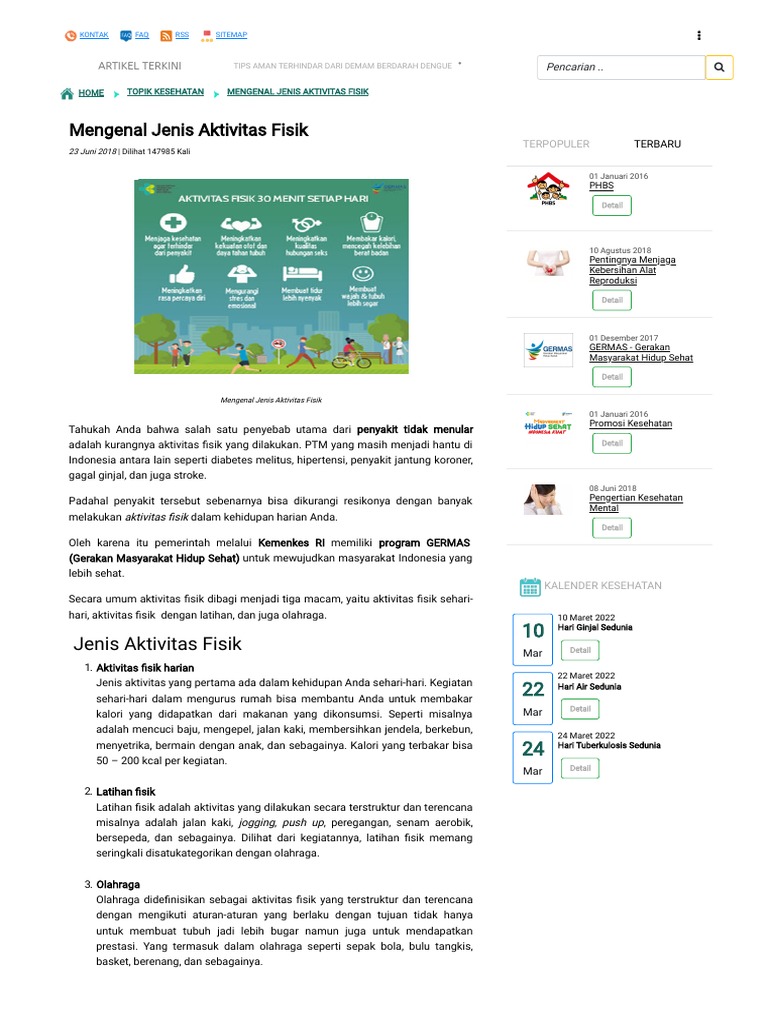 Mengenal Jenis Aktivitas Fisik | PDF