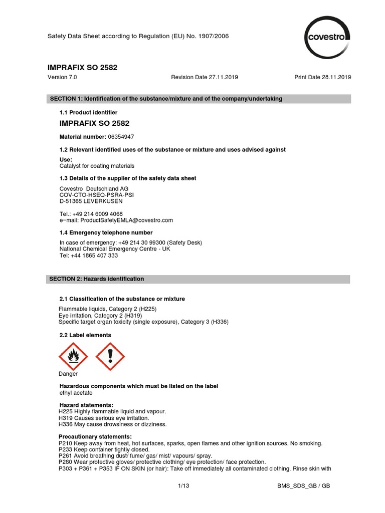 Imprafix 2582 06354947 EN GB | PDF | Dangerous Goods | Toxicity