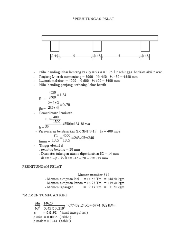 Perhitungan Pelat | PDF