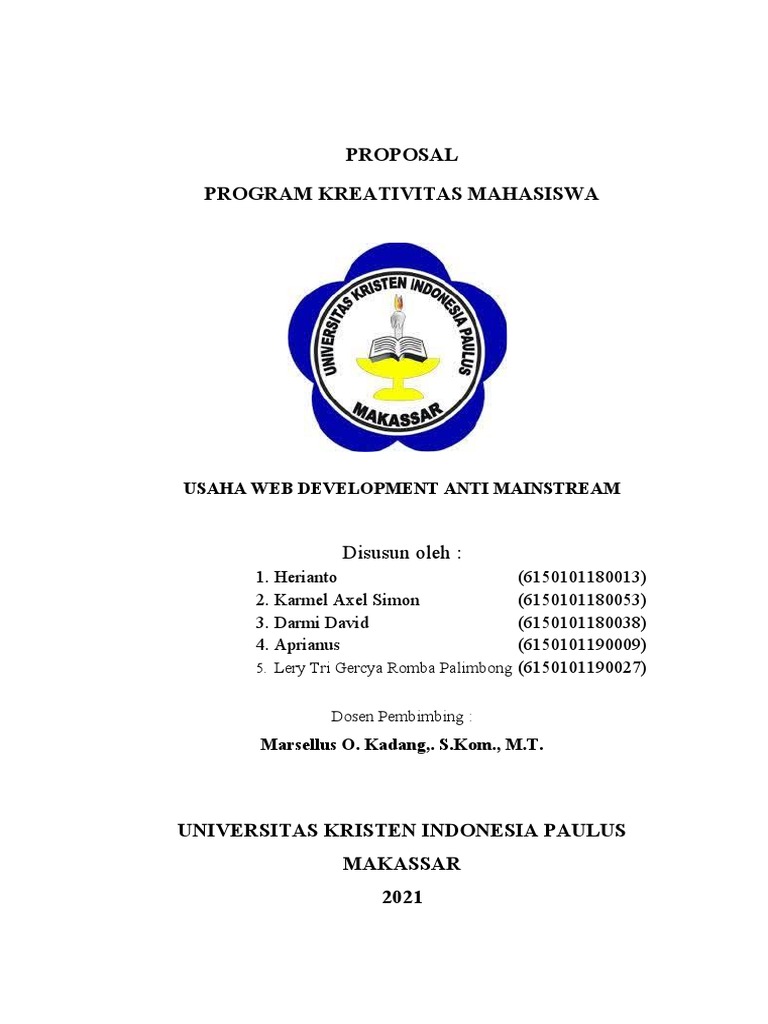 PROPOSAL PKM - HERIANTO - Usaha WEB | PDF