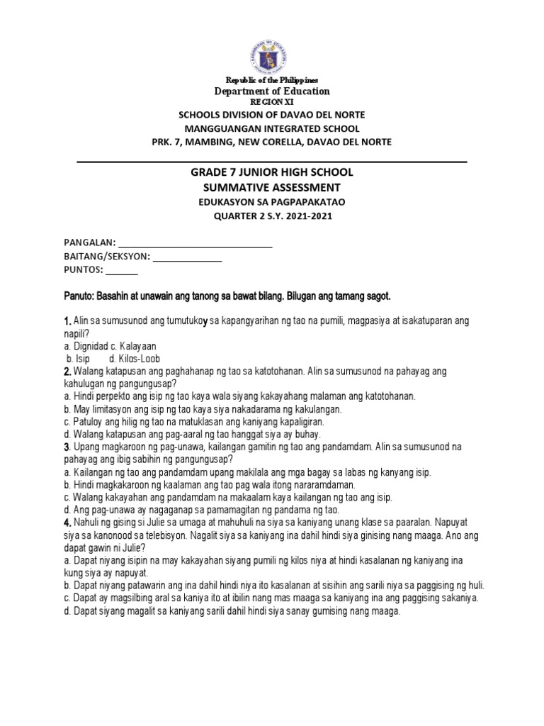 Grade 7 2ND Quarter | PDF