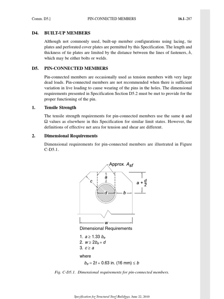 AISC 360-2010 Pin | PDF | Structural Steel | Ultimate Tensile Strength