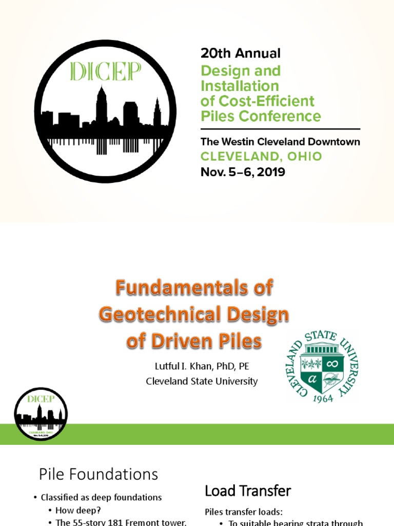 Fundamentals of Geotechnical Design of Driven Piles Dicep2019 | PDF ...